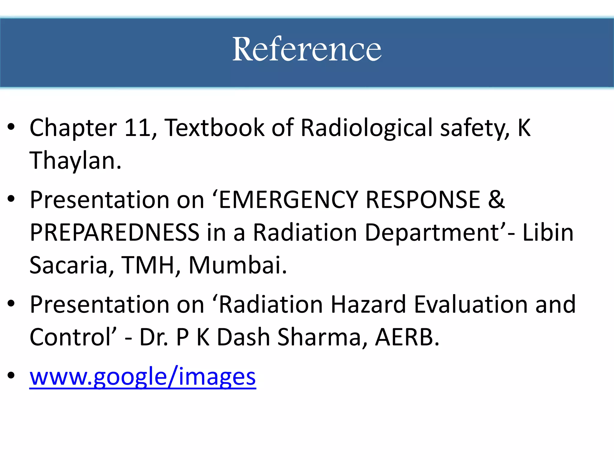 Radiation emergencies and preparedness in radiotherapy | PPTX