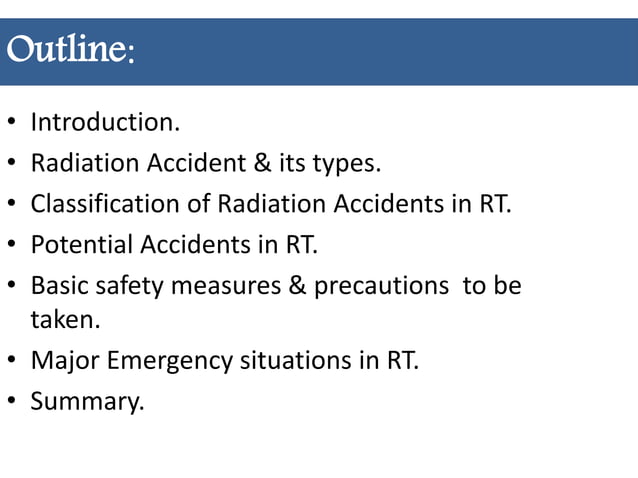 Radiation emergencies and preparedness in radiotherapy | PPTX