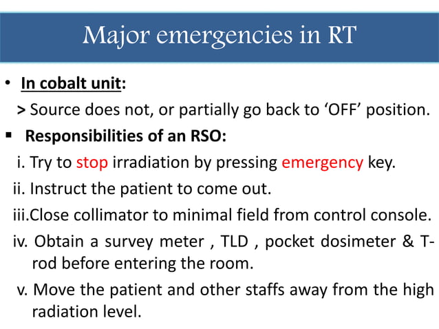Radiation emergencies and preparedness in radiotherapy | PPTX