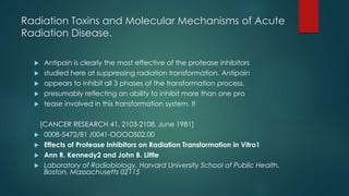 Molecular Mechanisms of Radiation Damage. | PPT