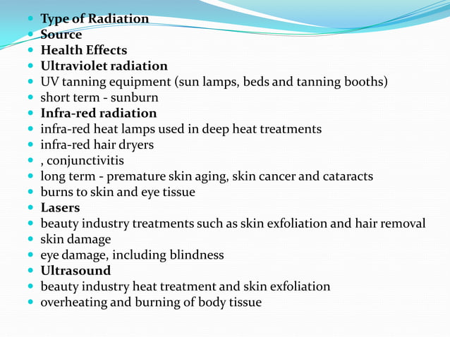 Radiation hazards | PPTX | Skin and Dermatology | Diseases and Conditions