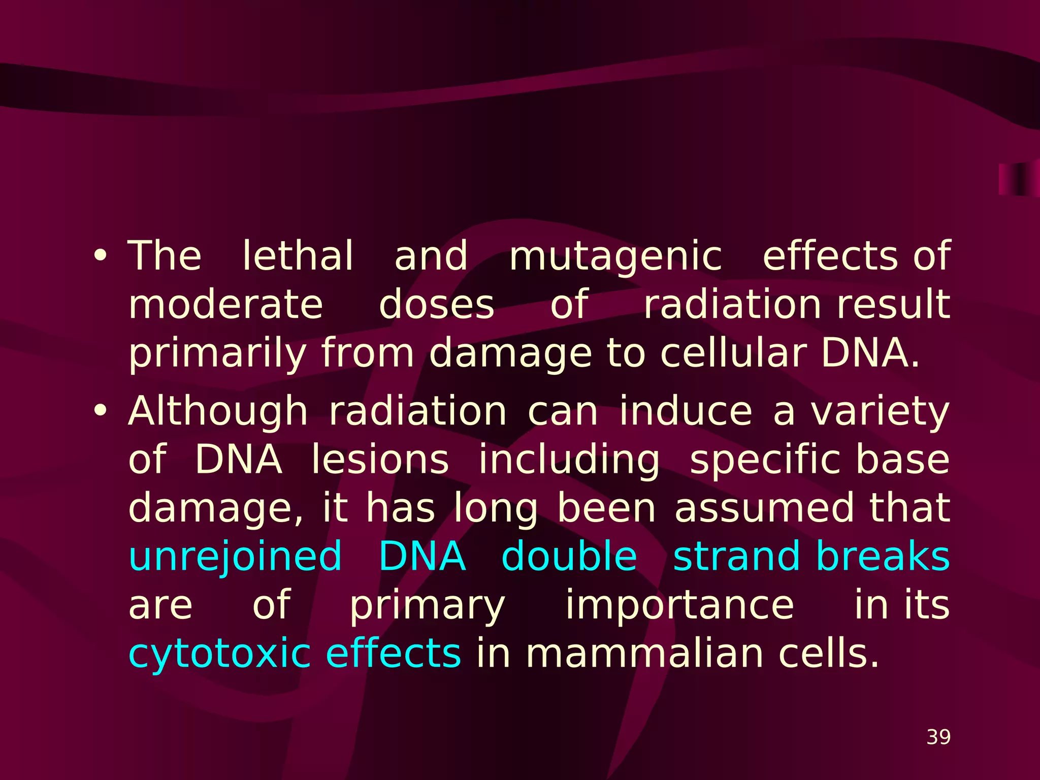 Biological effects of radiations | PDF