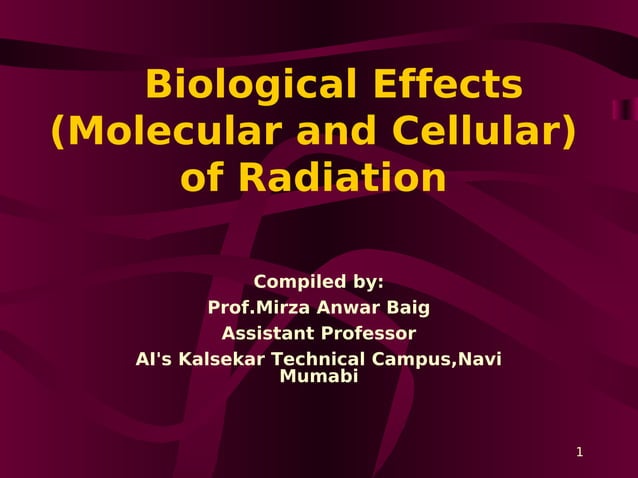 Biological effects of radiations | PDF