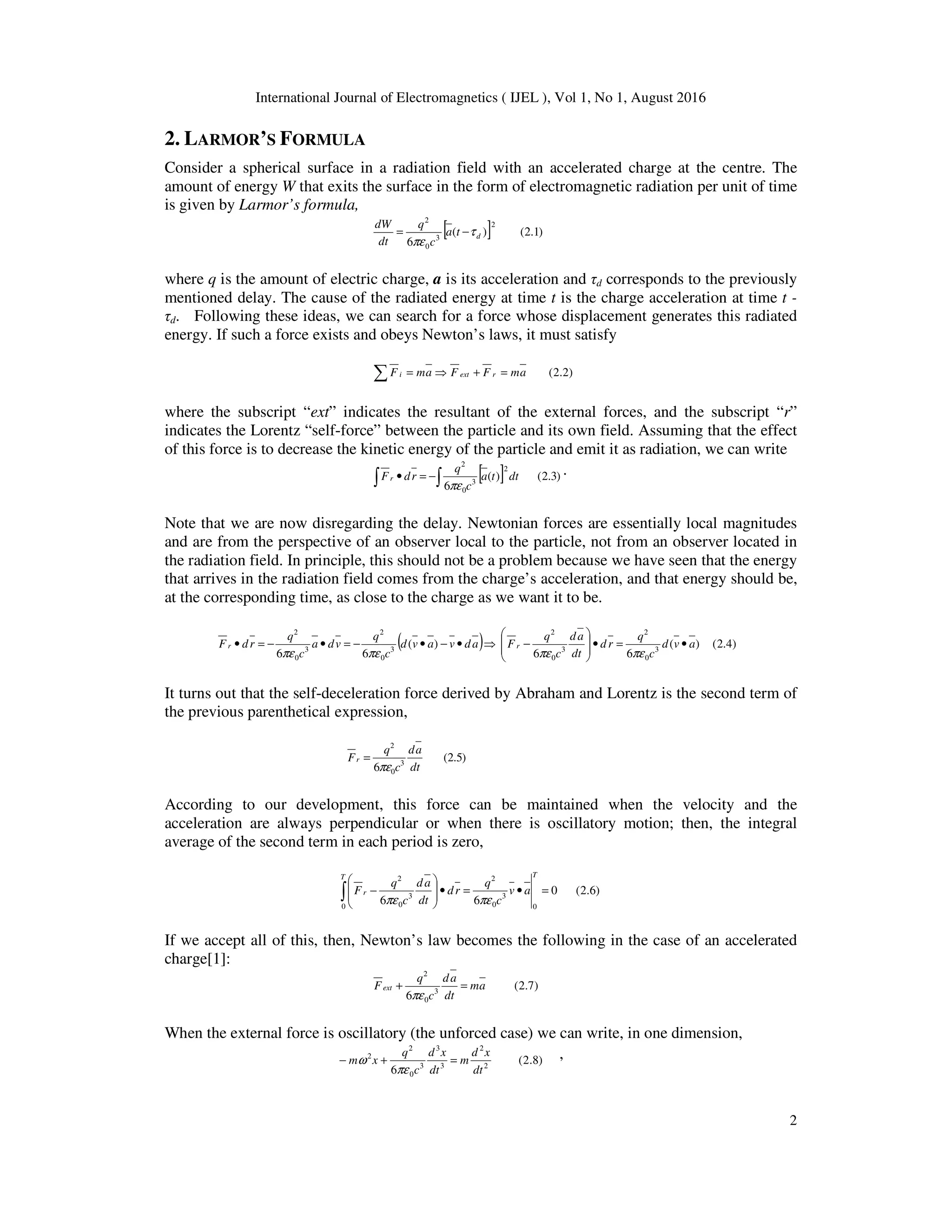 Radiation of an accelerated charge | PDF | Physics | Science