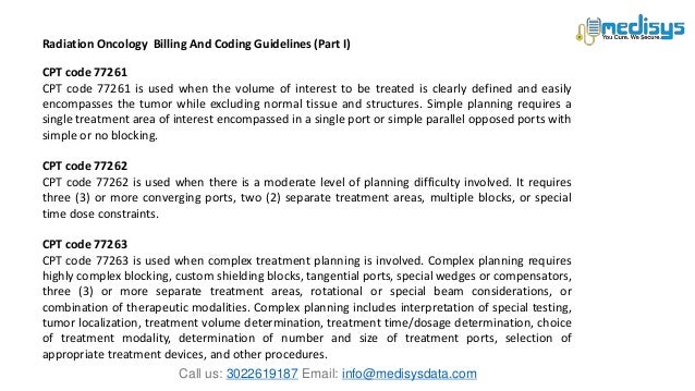 Radiation Oncology Billing And Coding Guidelines Part I