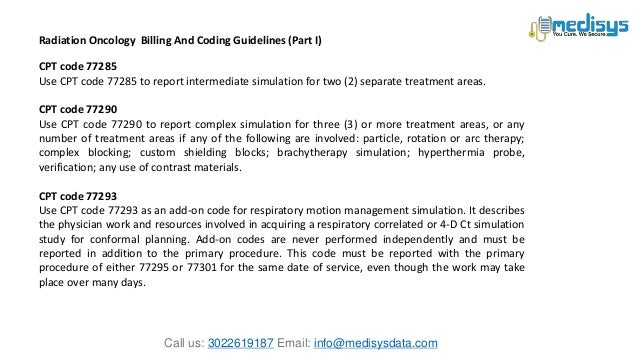 Radiation Oncology Billing And Coding Guidelines Part I