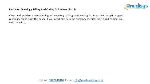 Radiation Oncology Billing And Coding Guidelines Part I