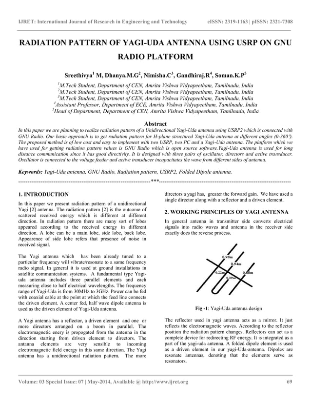 Radiation pattern of yagi uda antenna using usrp on gnu | PDF