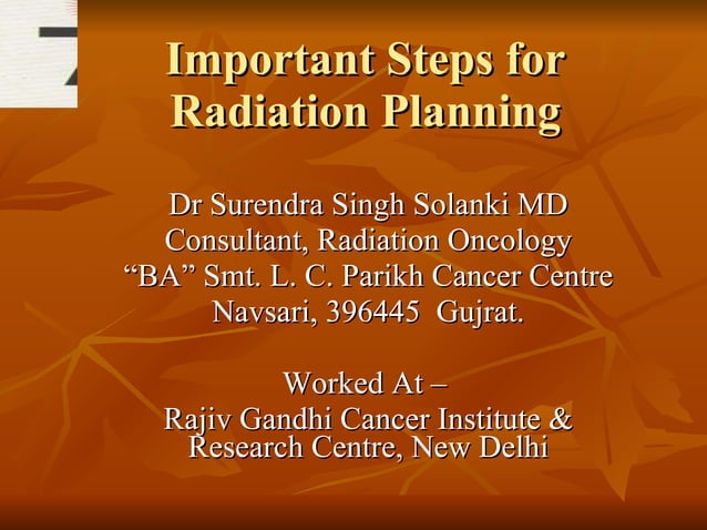 Radiation planning steps | PPT