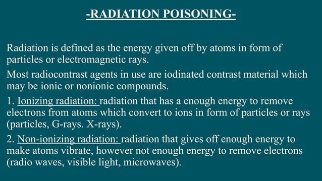 Radiation poisoning | PPTX | Digestive Disorders | Diseases and Conditions