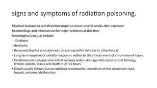 RADIATION POISONING presentation by Dr. Samuel, | PPTX