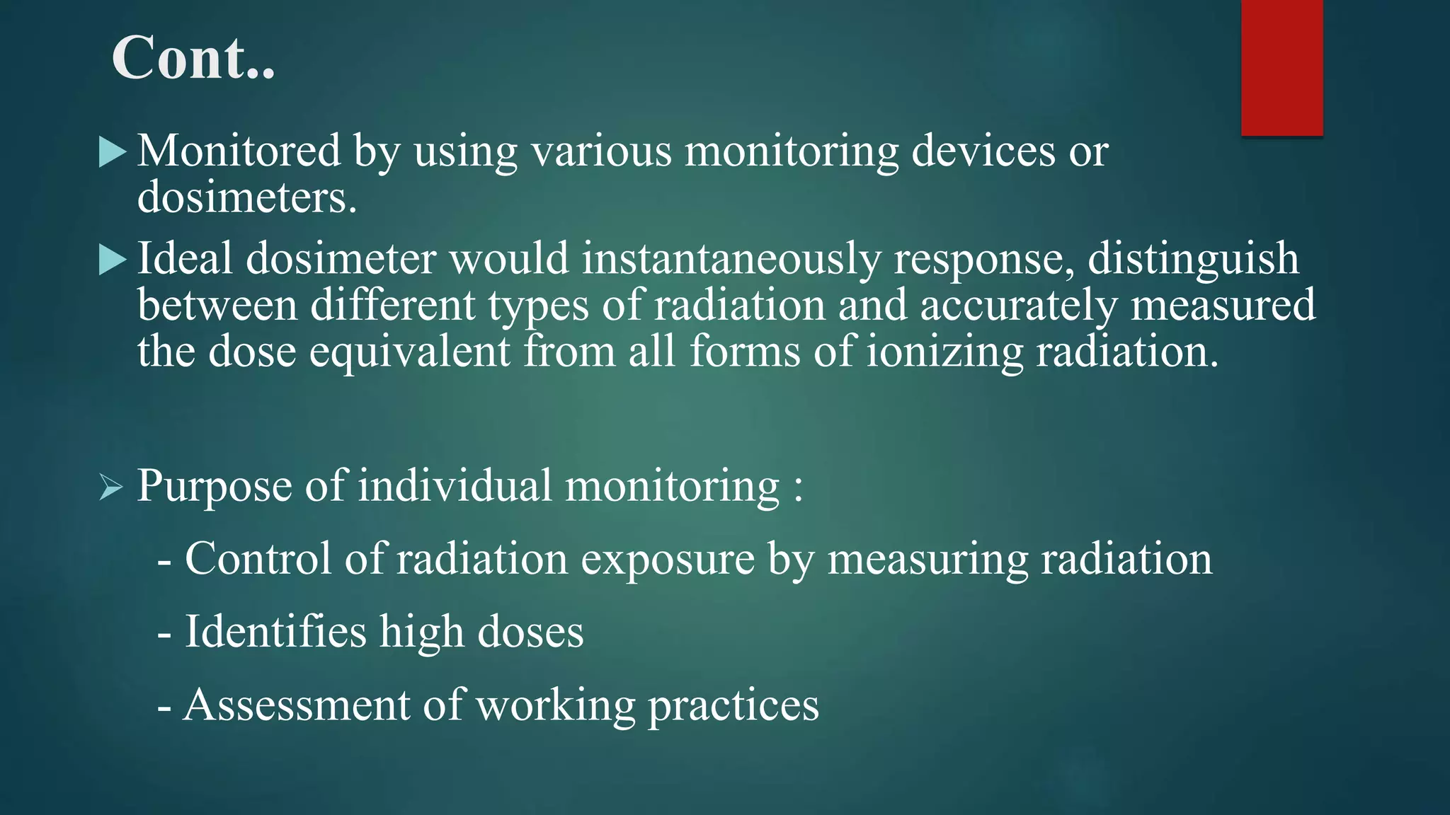 Radiation protection and personnel monitoring devices | PPTX