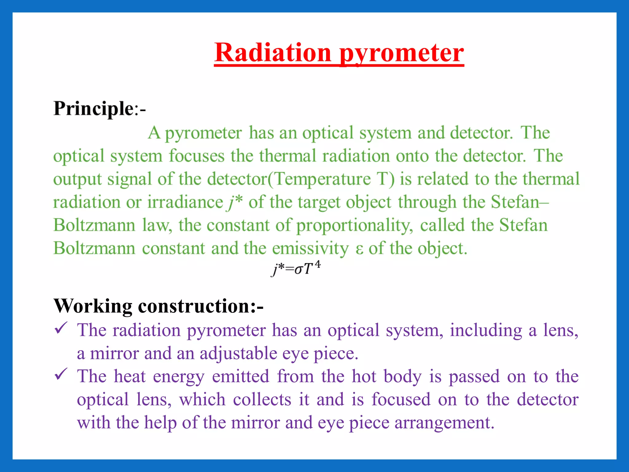 Radiation pyrometer | PPTX