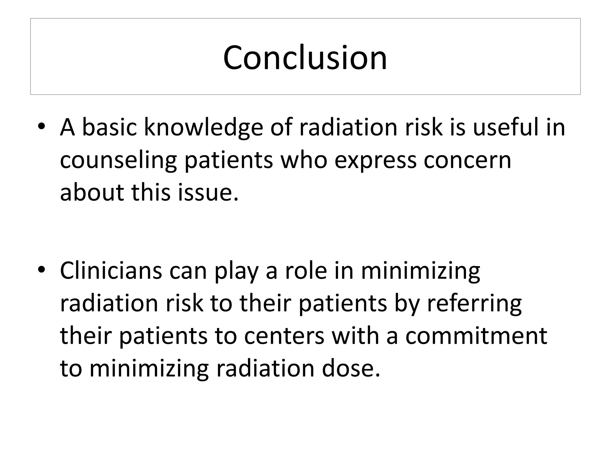 Radiation risk from medical imaging | PPT