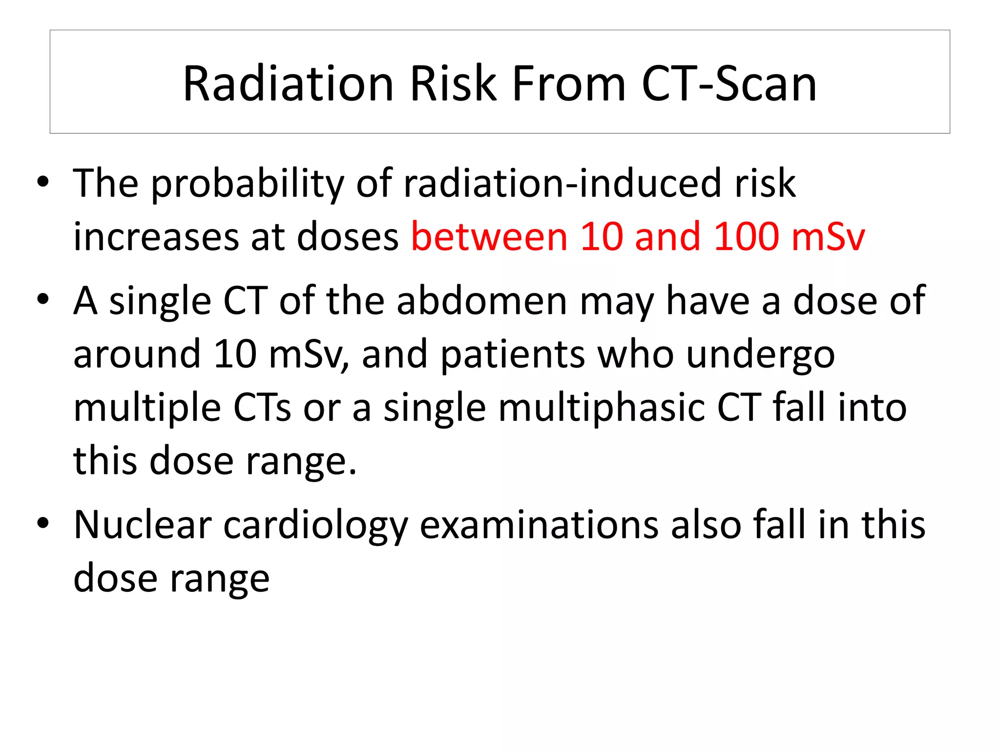 Radiation risk from medical imaging | PPT