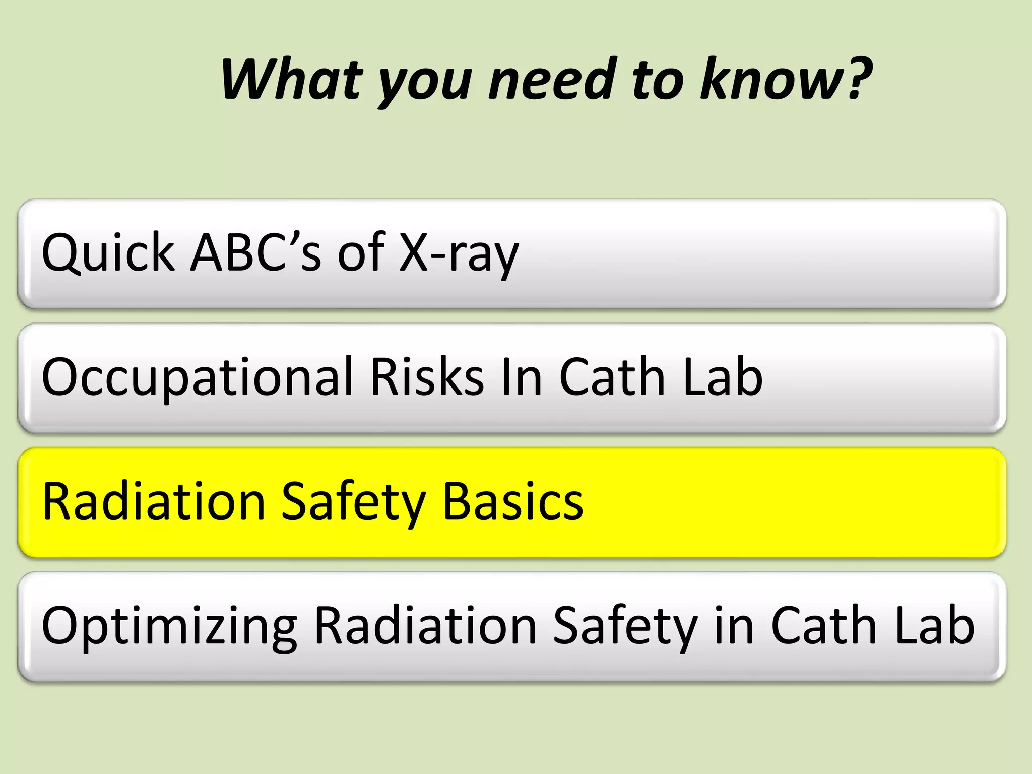 Radiation Safety In The Cath Lab | PPTX