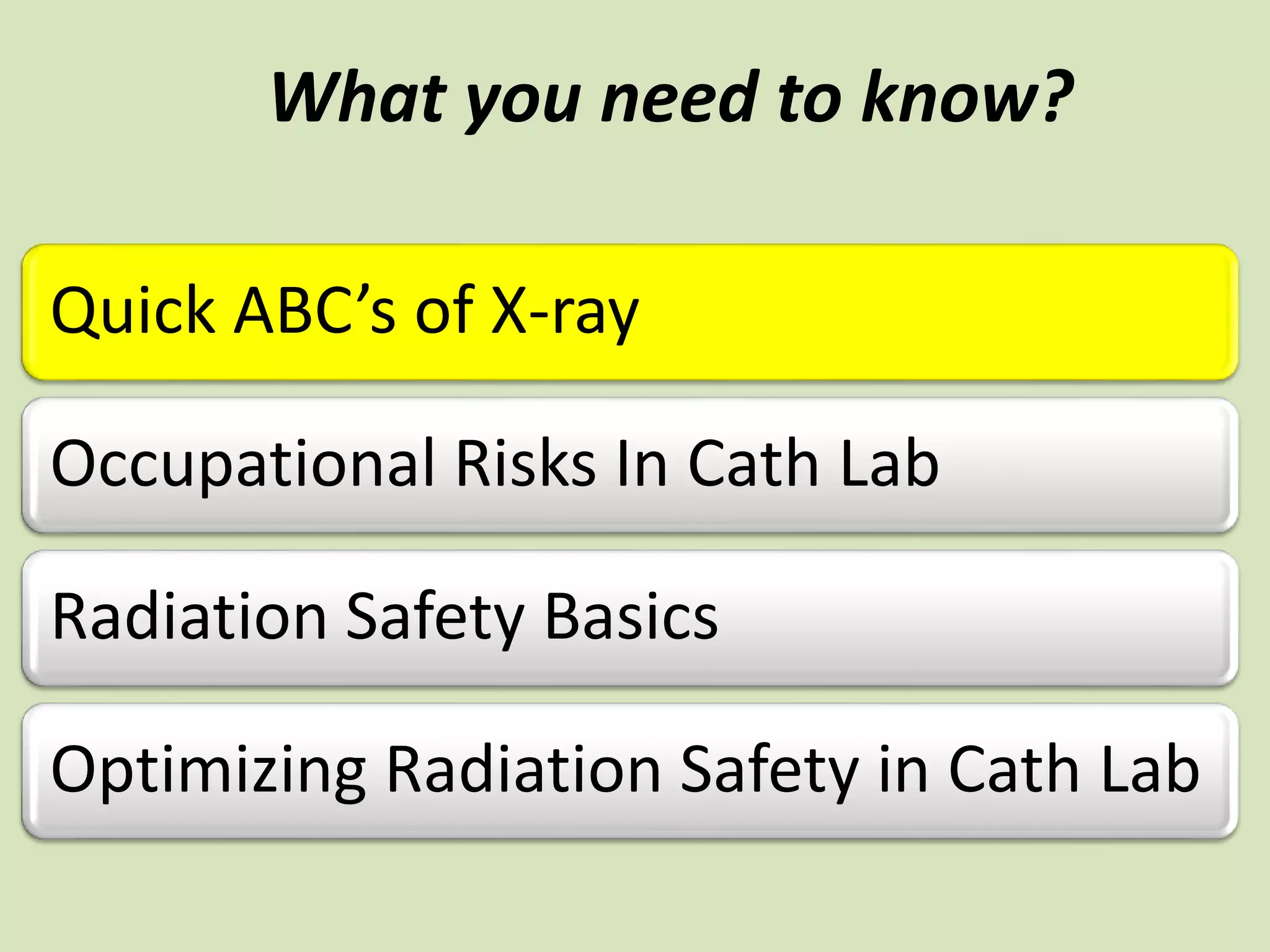 Radiation Safety In The Cath Lab | PPTX