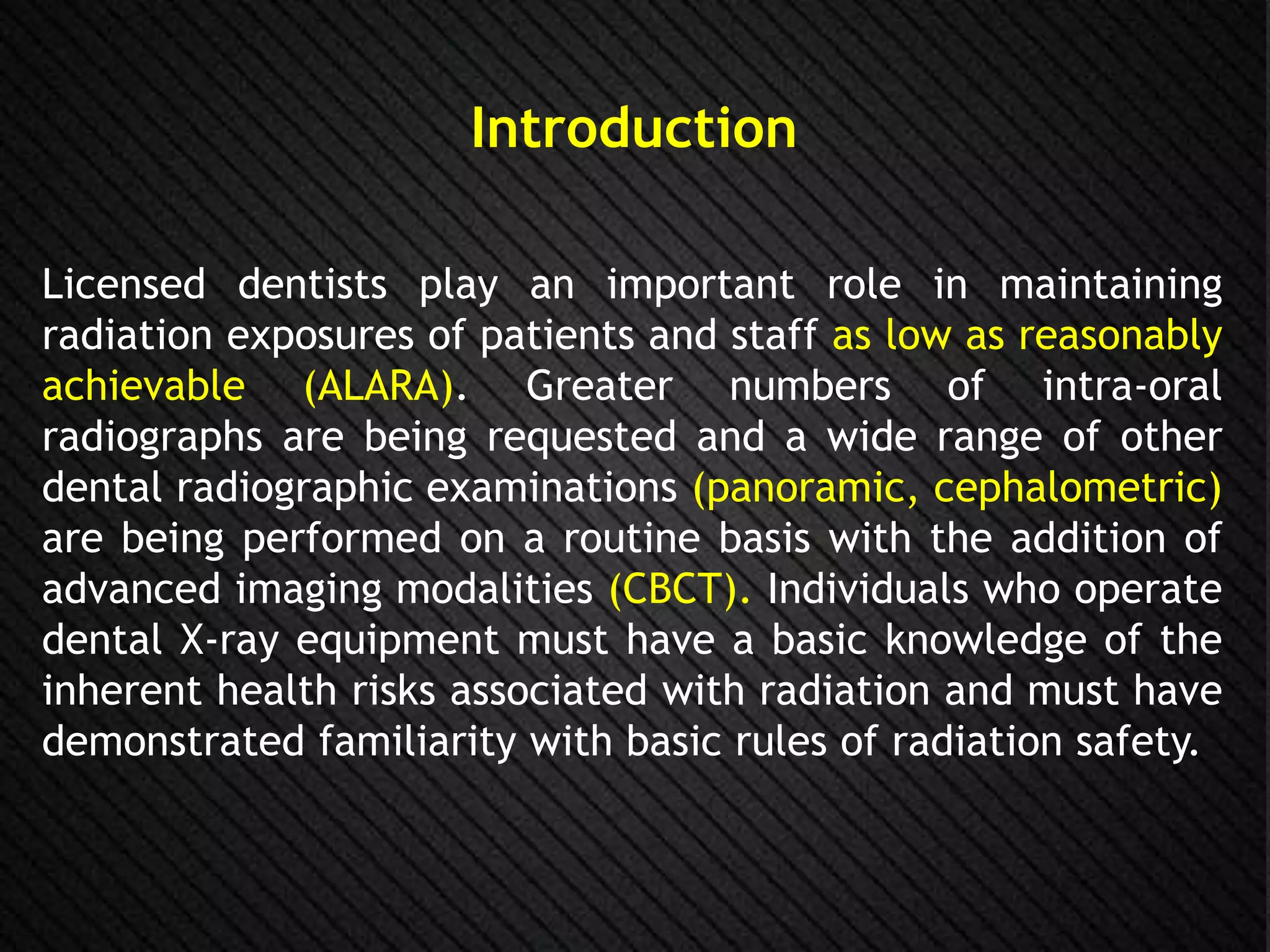 Radiation safety and protection for dental radiography | PPTX