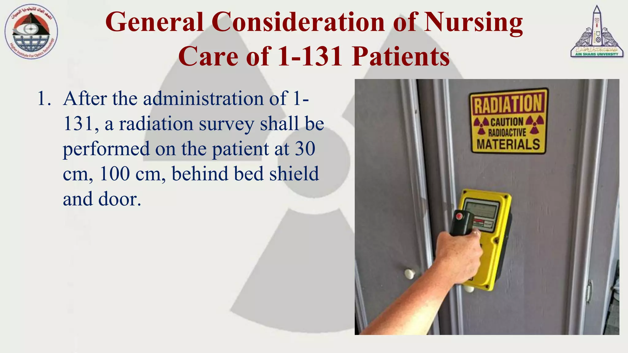 Radiation safety during therapeutic administration of radioiodine 131 | PDF
