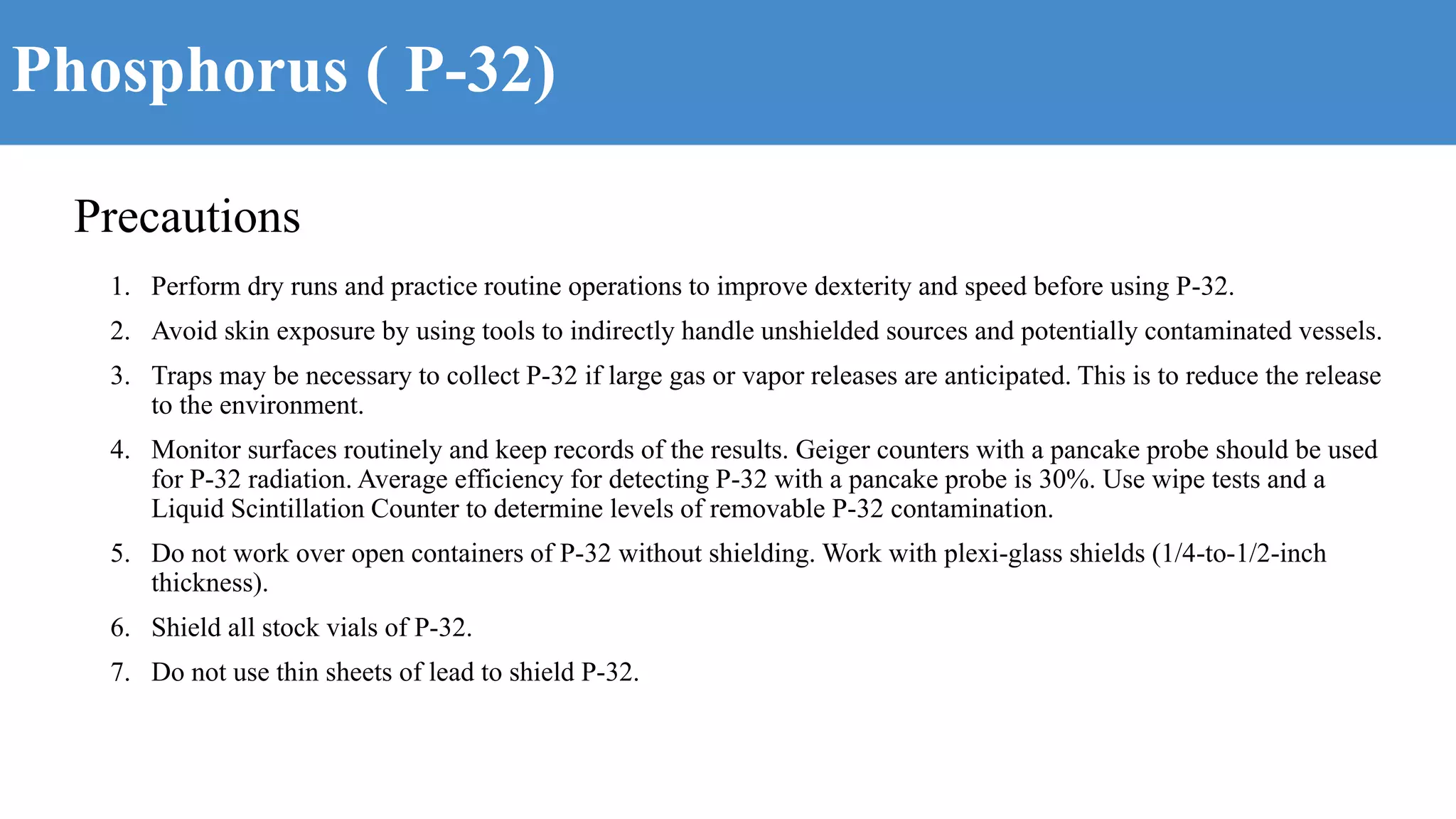Radiation safety precautions (General Principles, Power Plant Safety ...