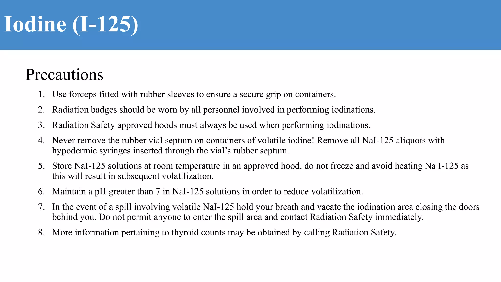 Radiation safety precautions (General Principles, Power Plant Safety ...