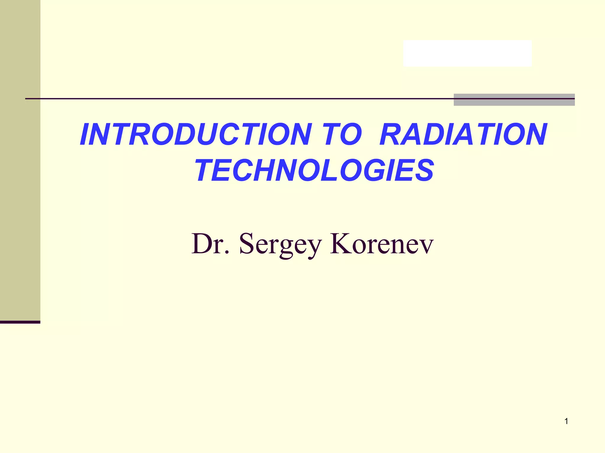 Radiation technologies | PDF