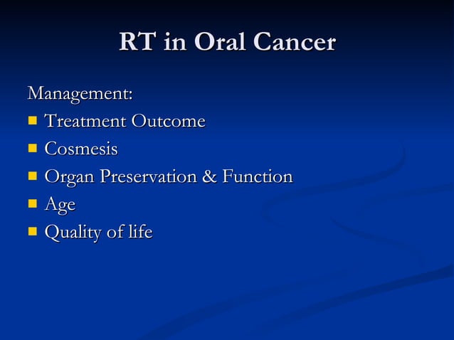 Radiation therapy of oral cancers | PPT | Dental Health | Diseases and ...