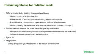 Occupational exposure to radiation in a nuclear power plant, medicals | PDF