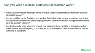 Occupational exposure to radiation in a nuclear power plant, medicals | PDF