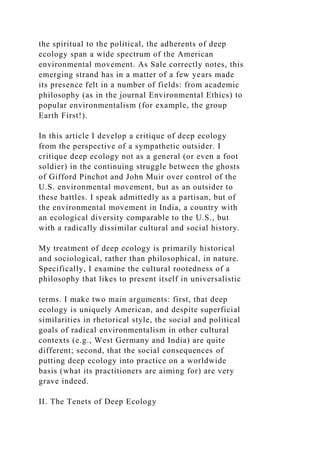 Radical American Environmentalism and Wilderness Preservatio.docx