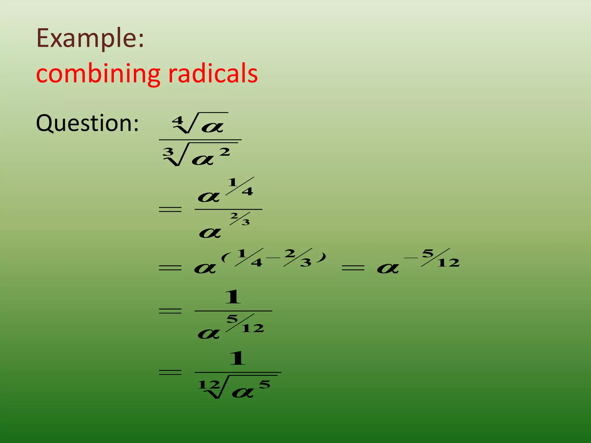 Radical and exponents (2) | PPTX