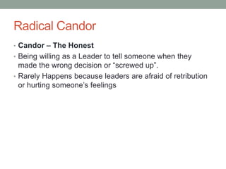 Radical candor and leadership | PPTX