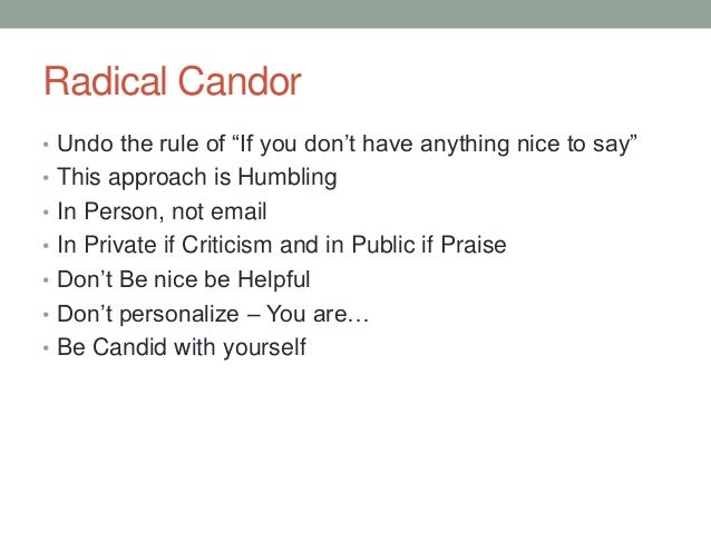 Radical candor and leadership