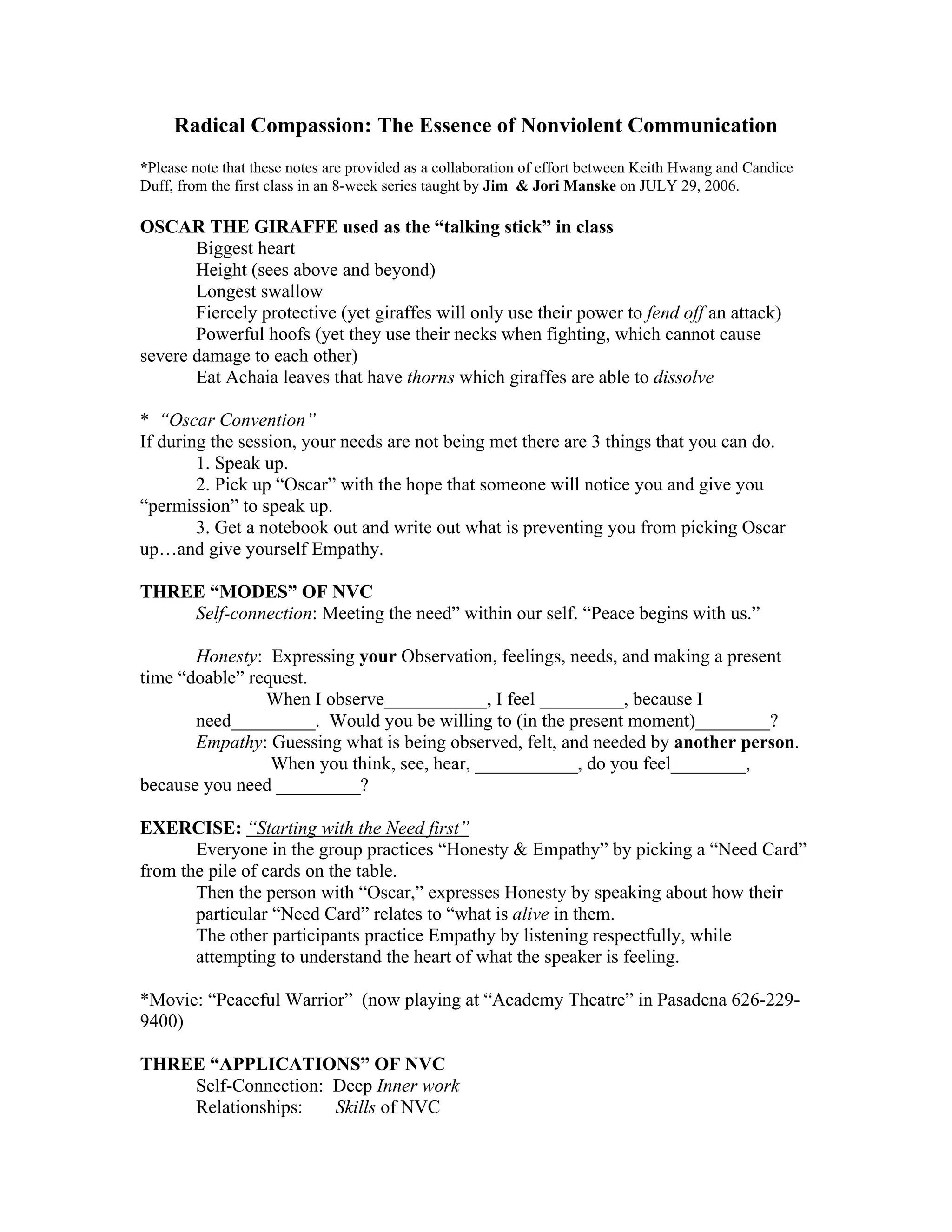 Radical compassion the essence of nonviolent communication | PDF