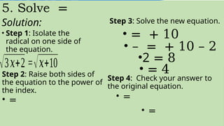 RADICAL EQUATION AND PROBLEM SOLVING.pptx