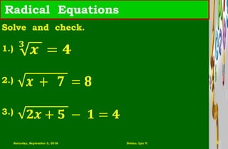Radical equations -slideshare | PPT