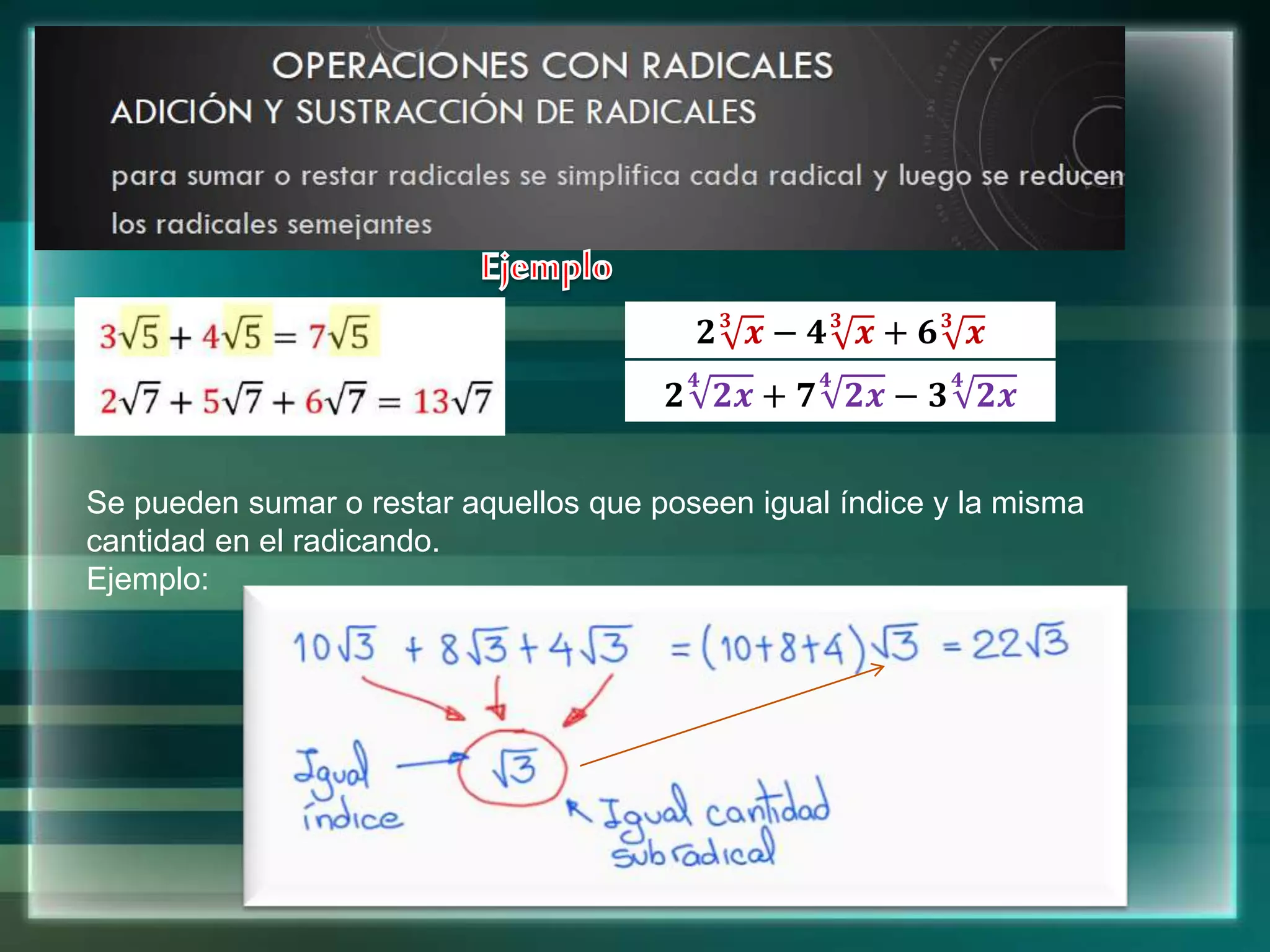 Radicales Algebraicas | PPT