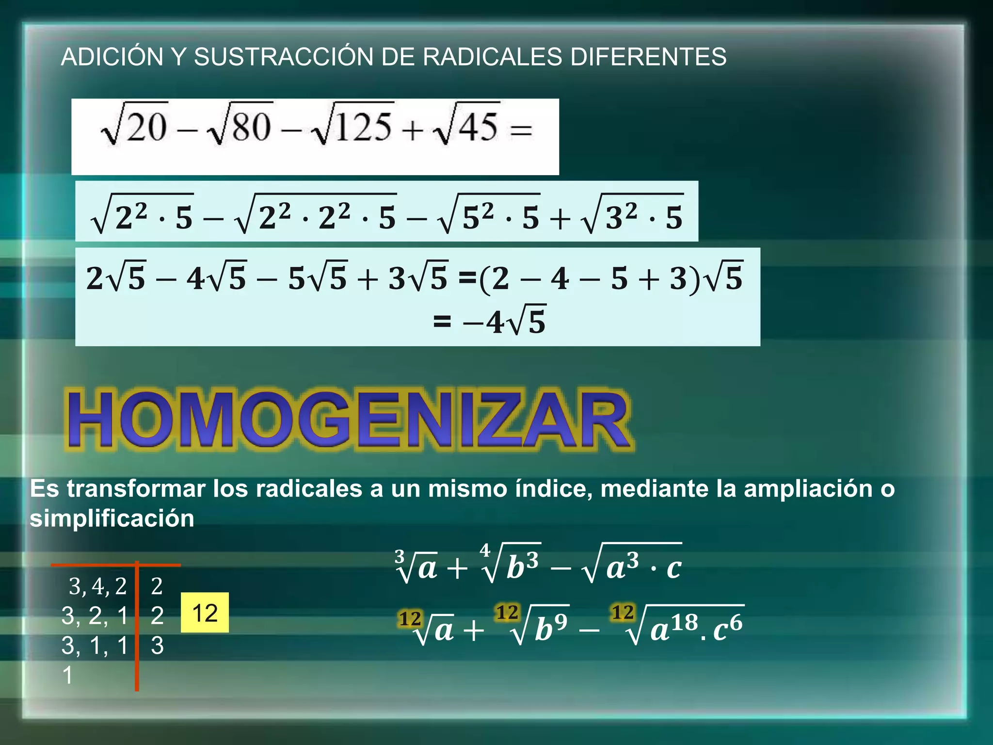 Radicales Algebraicas | PPT