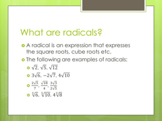 Radical Expressions | PPT