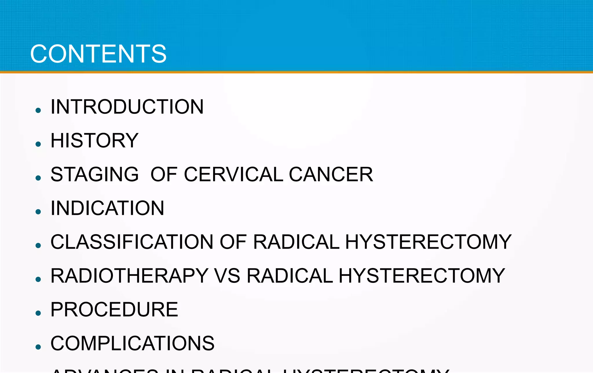 Radical Hysterectomy Ppt Reproductive Health Diseases And Conditions