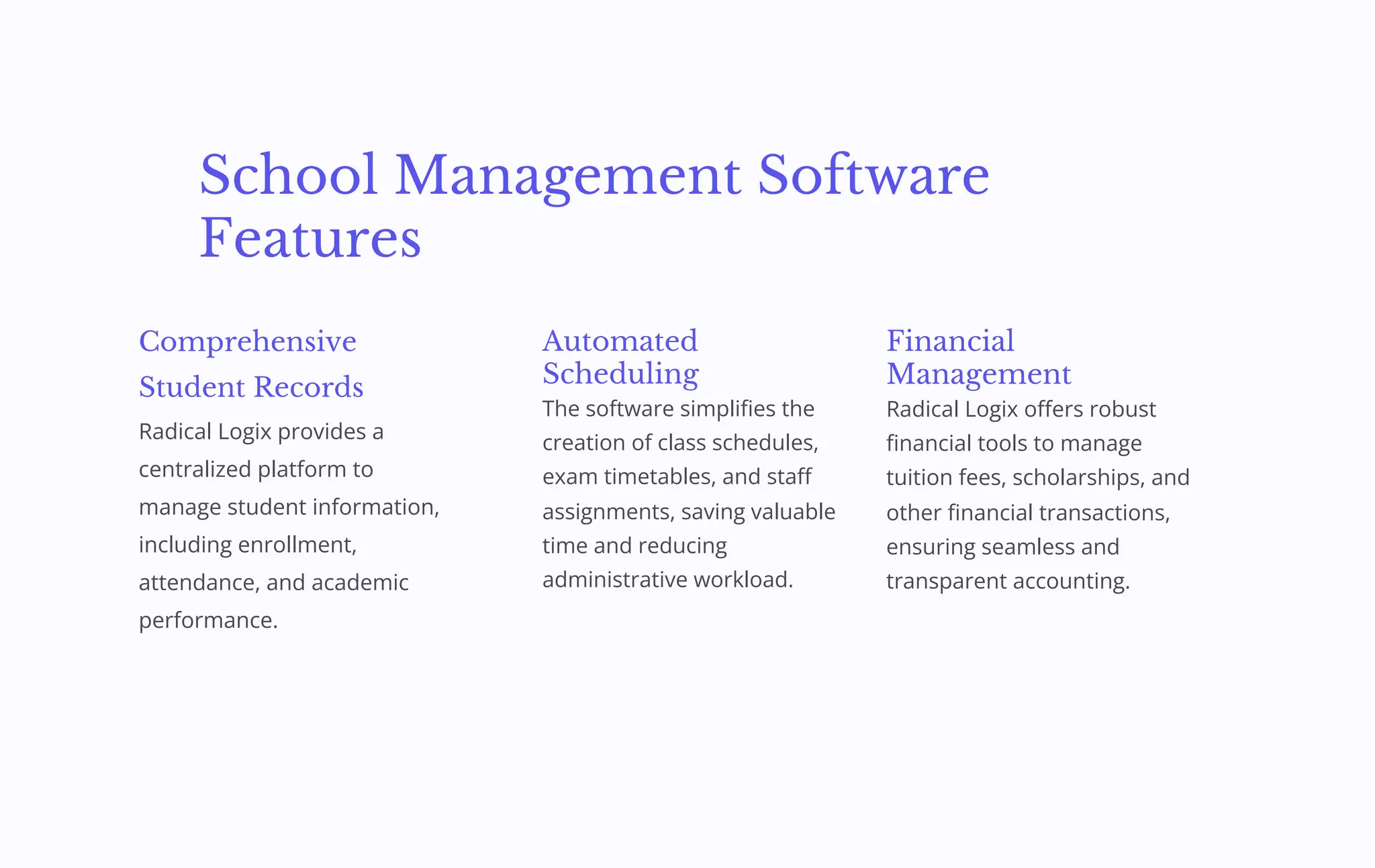 Radical Logix School Management Software | PDF
