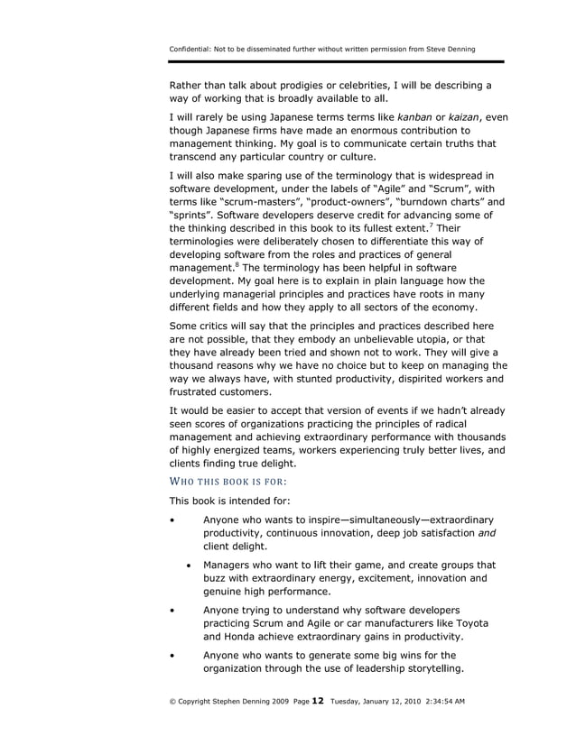 Radical Management Preface Introduction Steve Denning | PDF