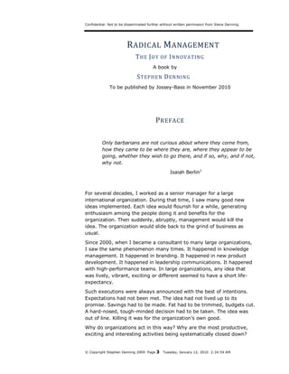 Radical Management Preface Introduction Steve Denning | PDF