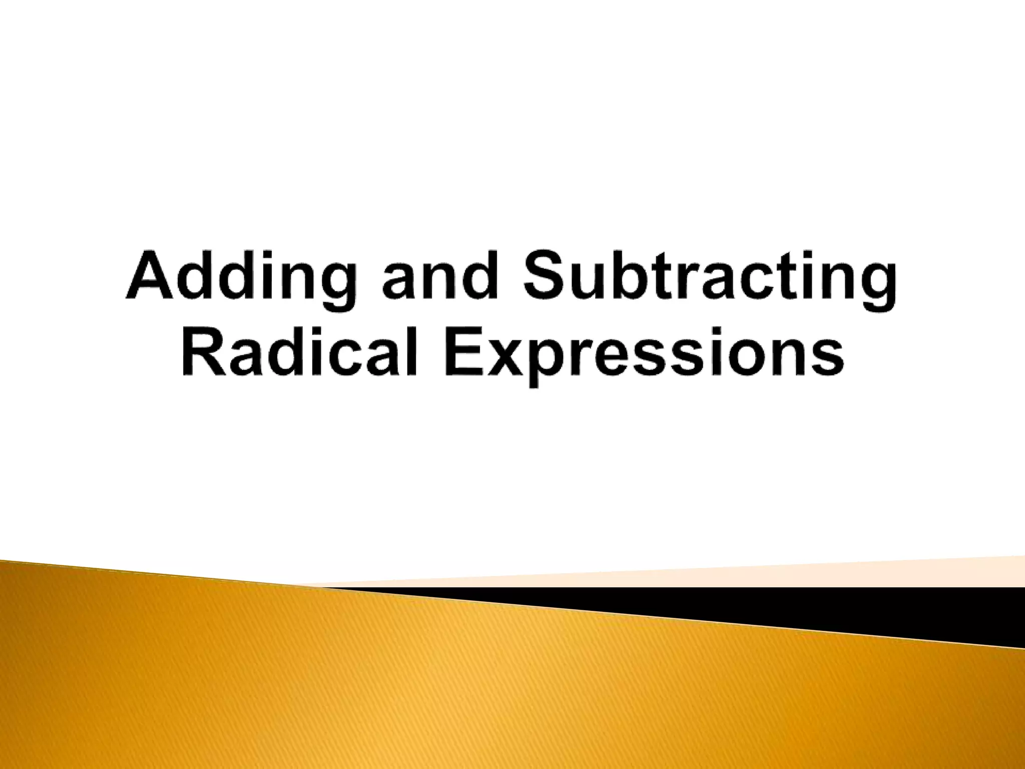 Radical Operations Question 2 | PPT