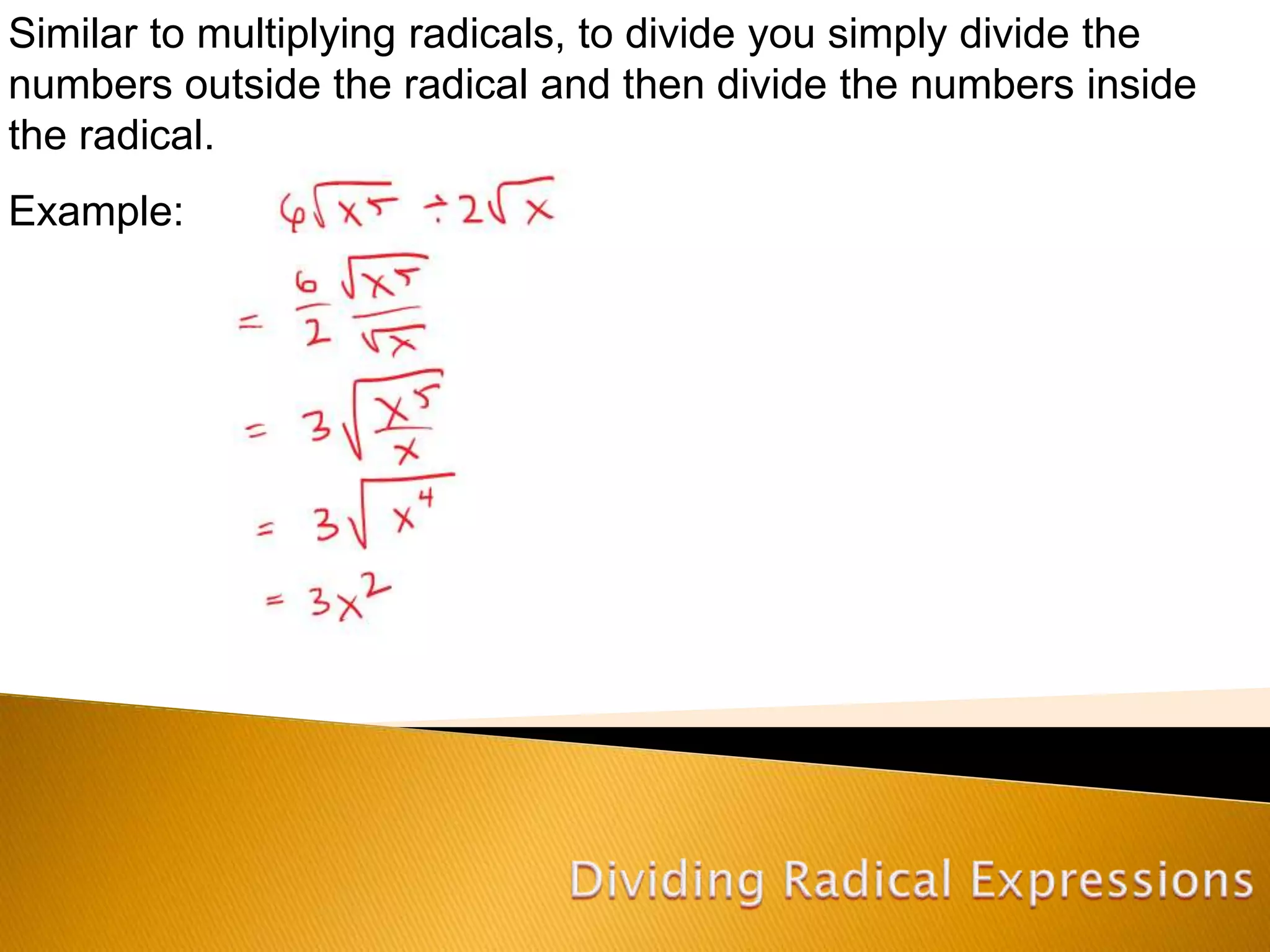 Radical operations question7 | PPTX