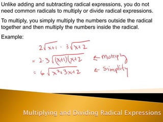 Radical operations questions | PPTX