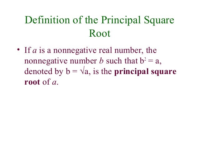 Principal Square Root