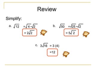 Addition and Subtraction of radicals (Dissimilar radicals) | PPT
