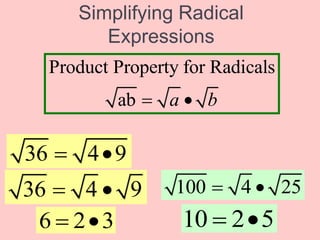 Radicals (Introduction and Simplifying).ppt