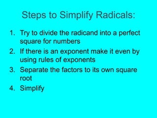 Radicals (Introduction and Simplifying).ppt